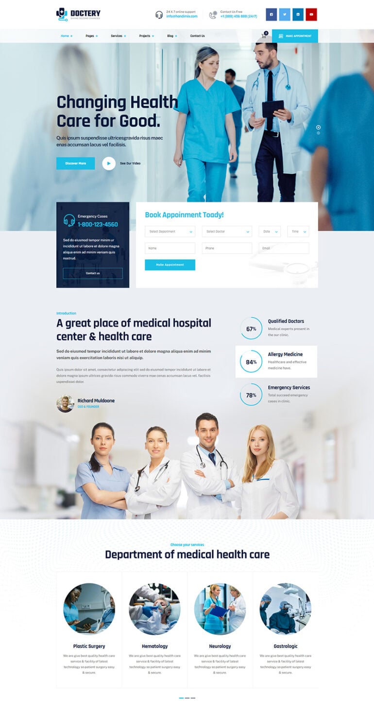 Doctery | Hospital, Healthcare and Medical HTML Template - PBM Infotech
