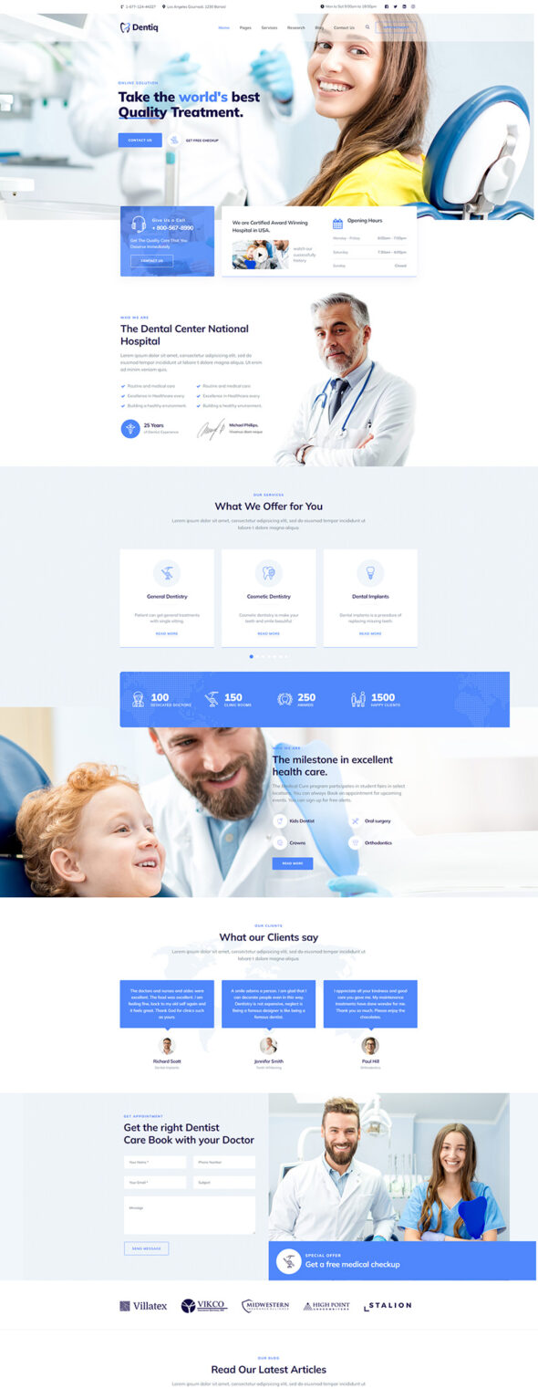 Dentiq | Dental & Medical HTML Template - PBM Infotech