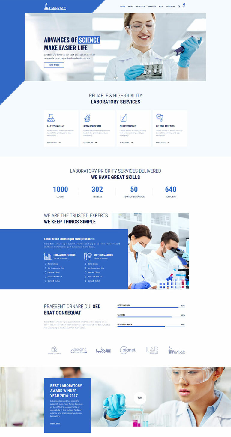 LabtechCO | Laboratory & Science Research HTML Template - PBM Infotech