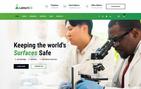 LabtechCO | Laboratory & Science Research HTML Template - PBM Infotech