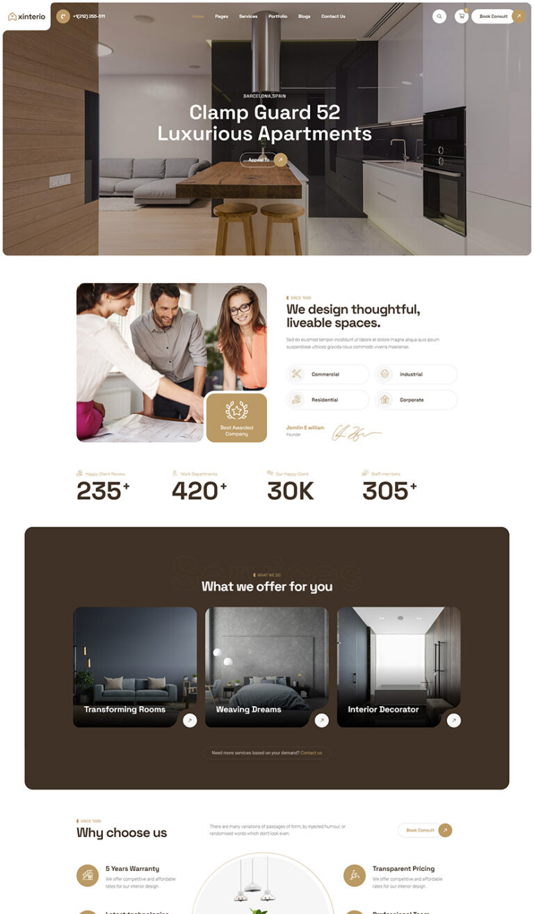 Xinterio - Interior Design HTML Template - PBM Infotech